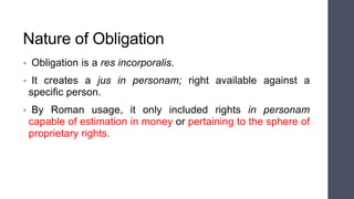 Principles of Roman Law: Law of Obligation | PPTX