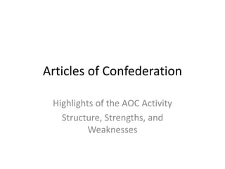 Articles of Confederation | PPT