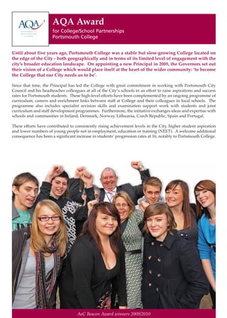 AoC Beacon Awards 2009/10 Winning College Profiles | PDF | Education industry | Industries