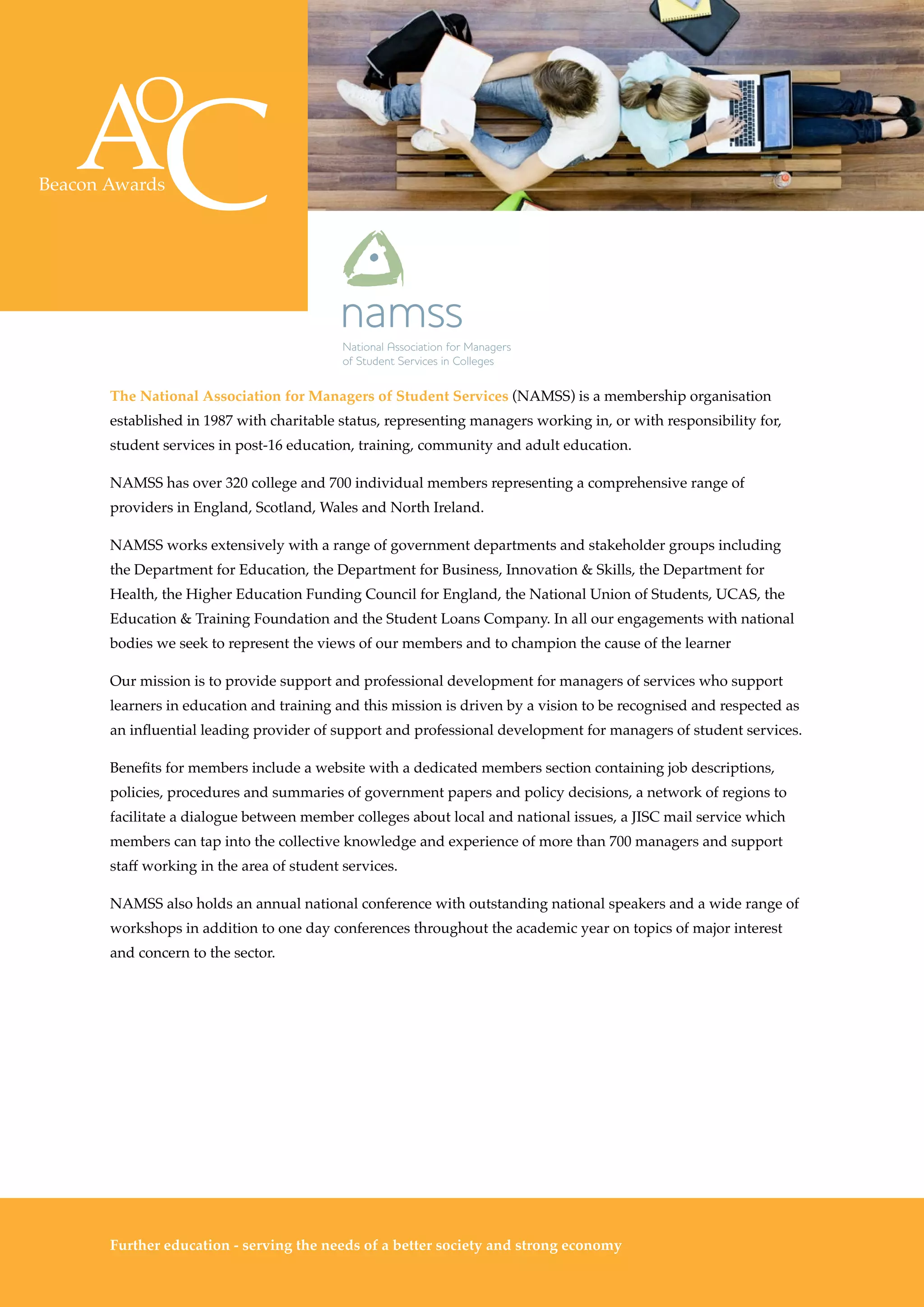 AoC Beacon Awards 2014-15 prospectus - NAMSS Award for Student Support ...