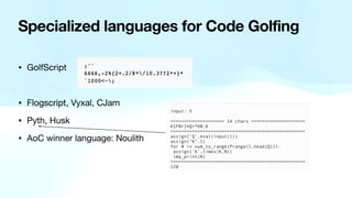 AoC code golfing | PPT