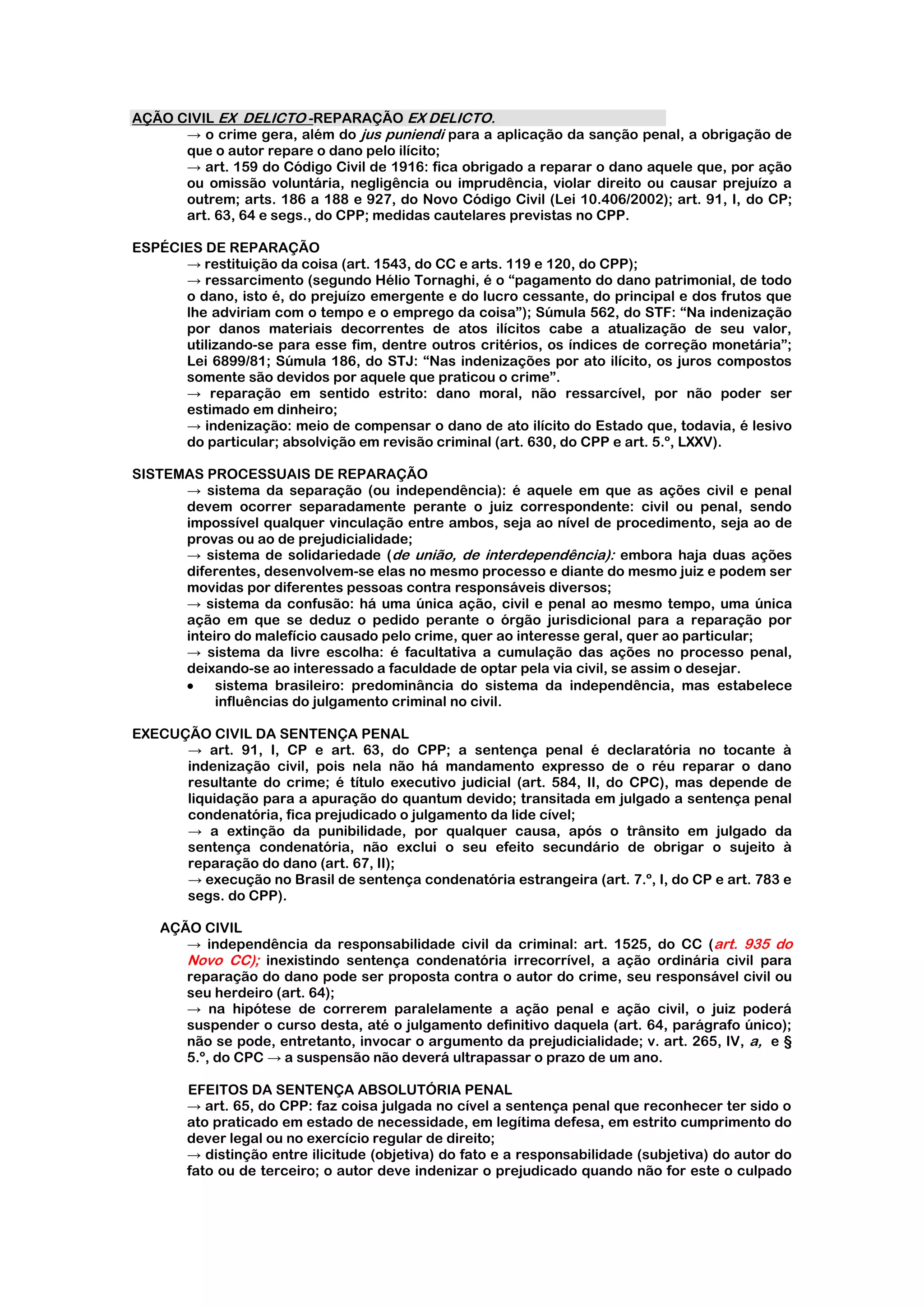 Ação civil ex delicto1 | DOCX