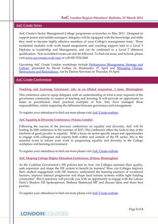 AoC London Member's Bulletin - Issue 132 | PDF