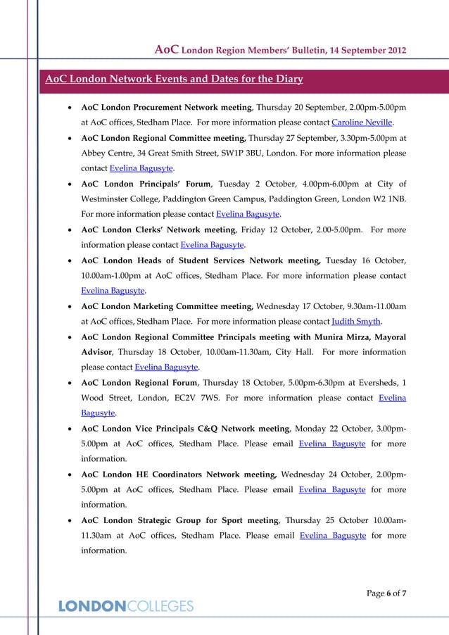 AoC London Region Bulletin Issue 120 | PDF