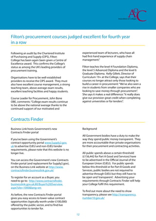 AoC procurement newsletter spring 2011 | PDF