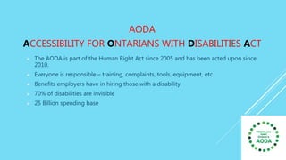 AODA: Accessibility for Ontarians with Disabilities Act | PPTX