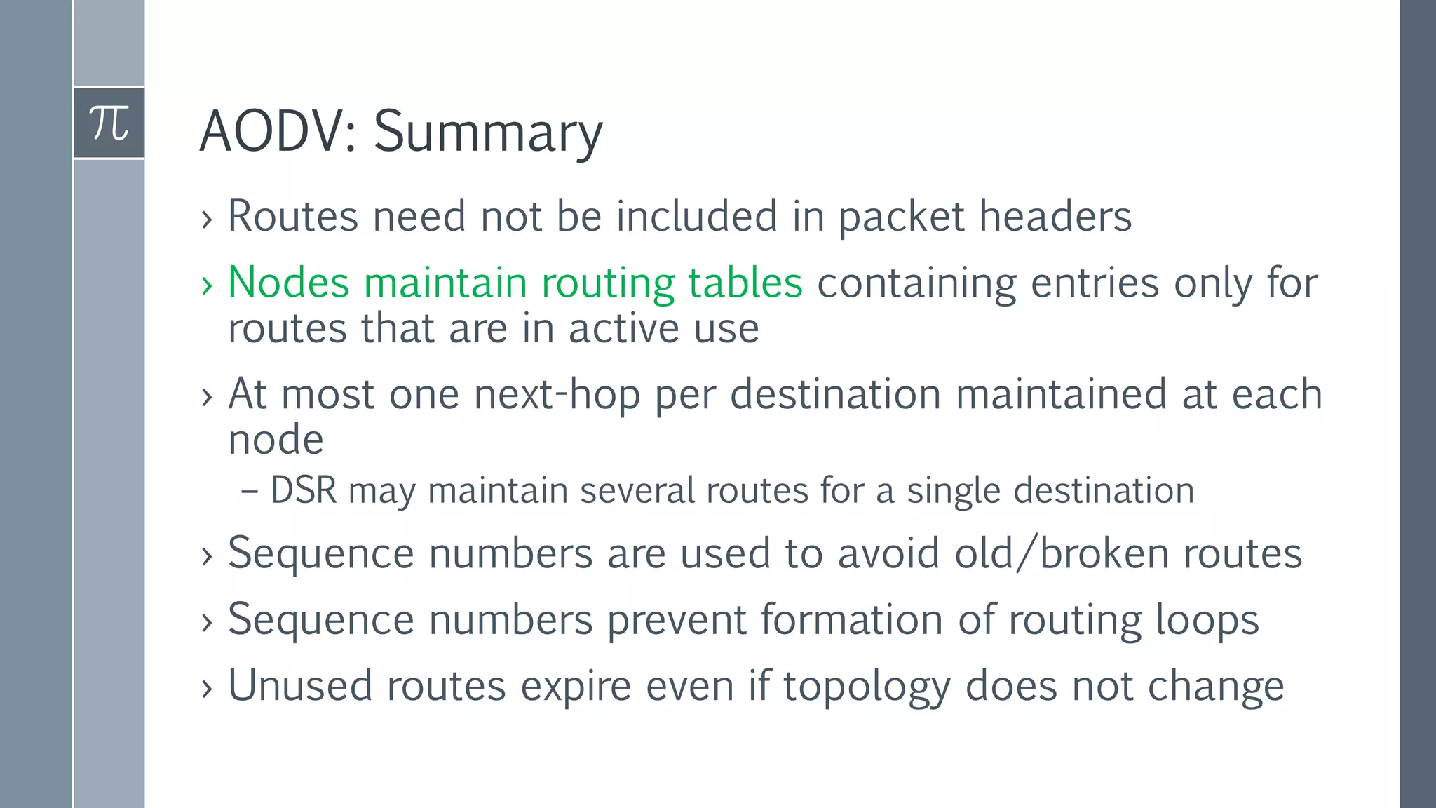 AODV (adhoc ondemand distance vector routing) | PPTX