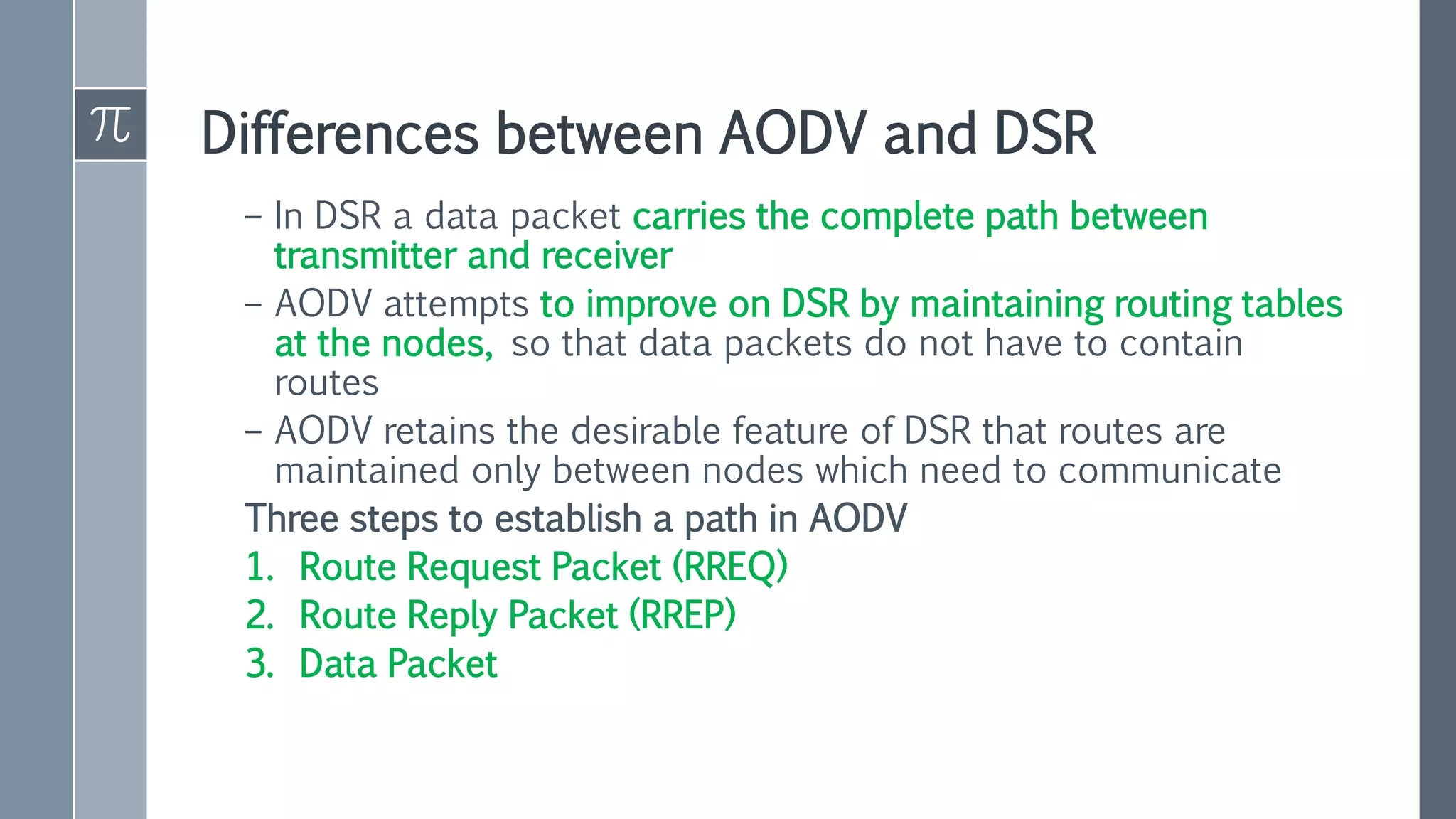 AODV (adhoc ondemand distance vector routing) | PPTX