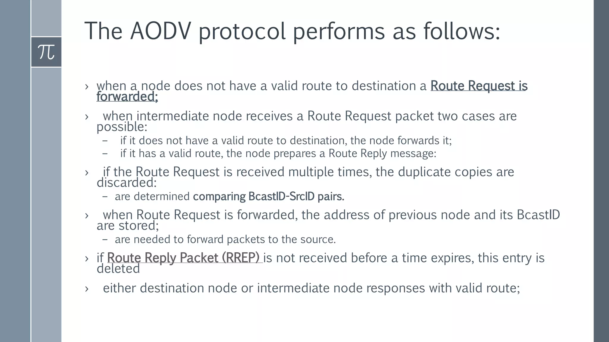 Aodv Adhoc Ondemand Distance Vector Routing Pptx