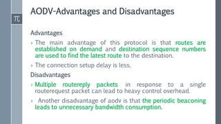 AODV (adhoc ondemand distance vector routing) | PPTX