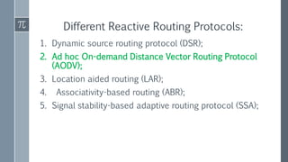AODV (adhoc ondemand distance vector routing) | PPTX