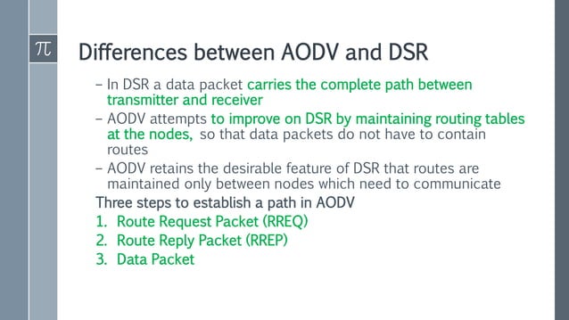 AODV (adhoc ondemand distance vector routing) | PPTX