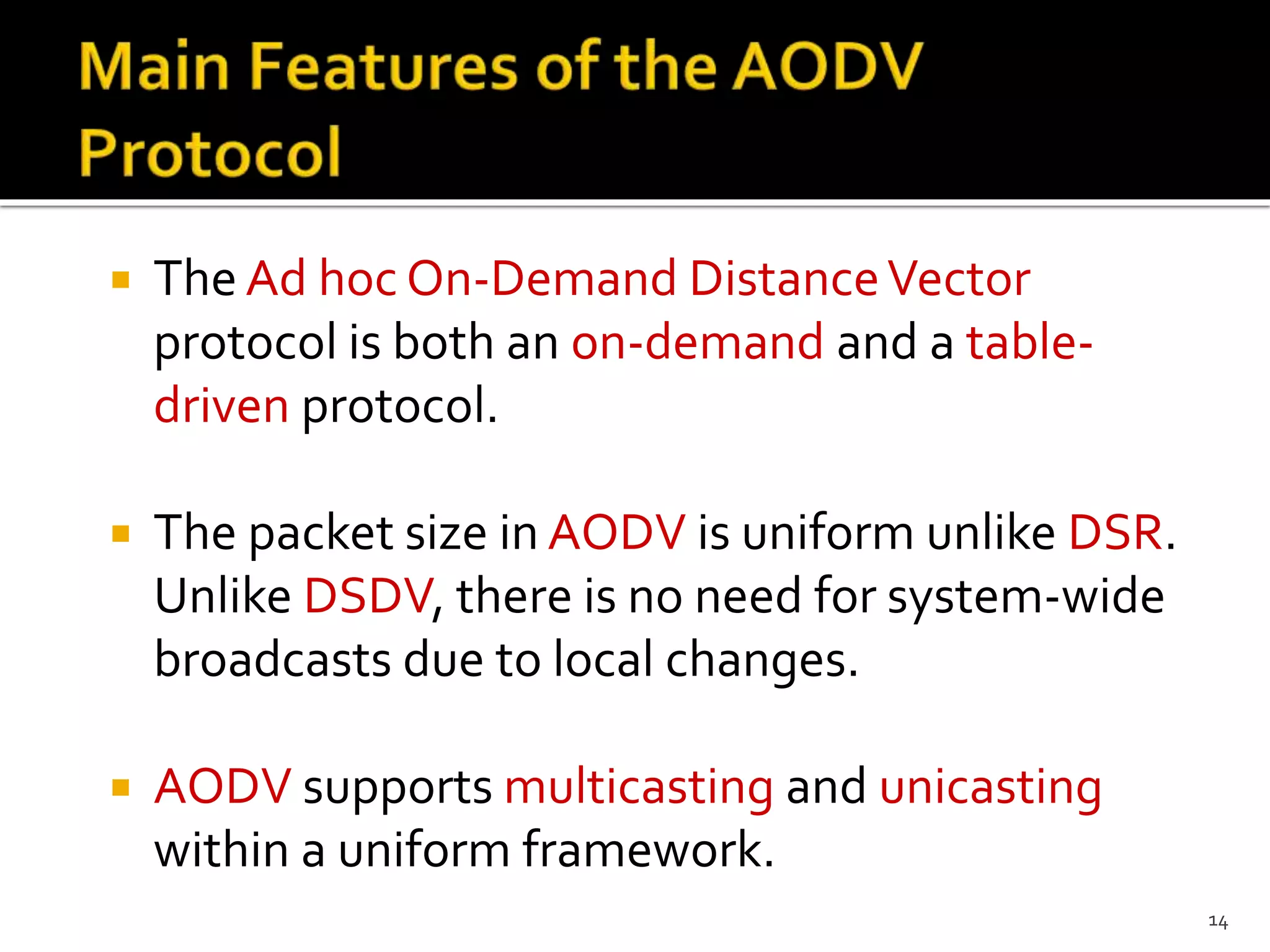 AODV routing protocol | PPTX