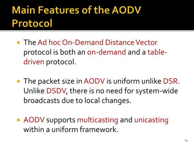 AODV routing protocol | PPTX