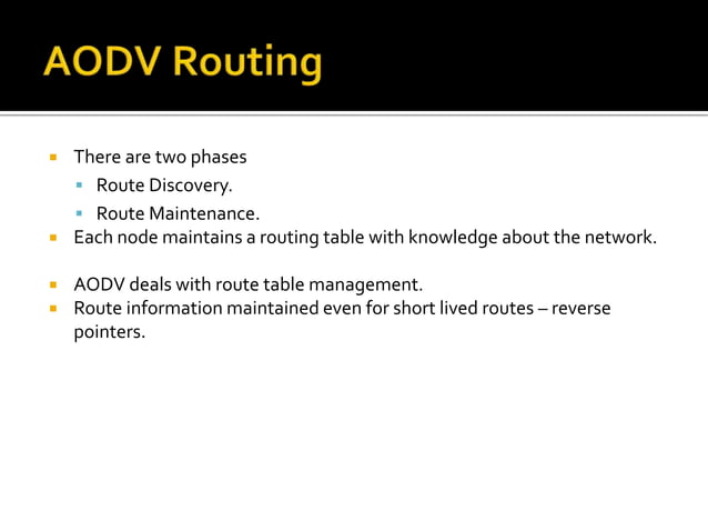 AODV routing protocol | PPTX