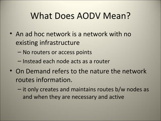 Aodv slide final | PPT | Computer Networking | Computing