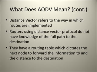 Aodv slide final | PPT | Computer Networking | Computing