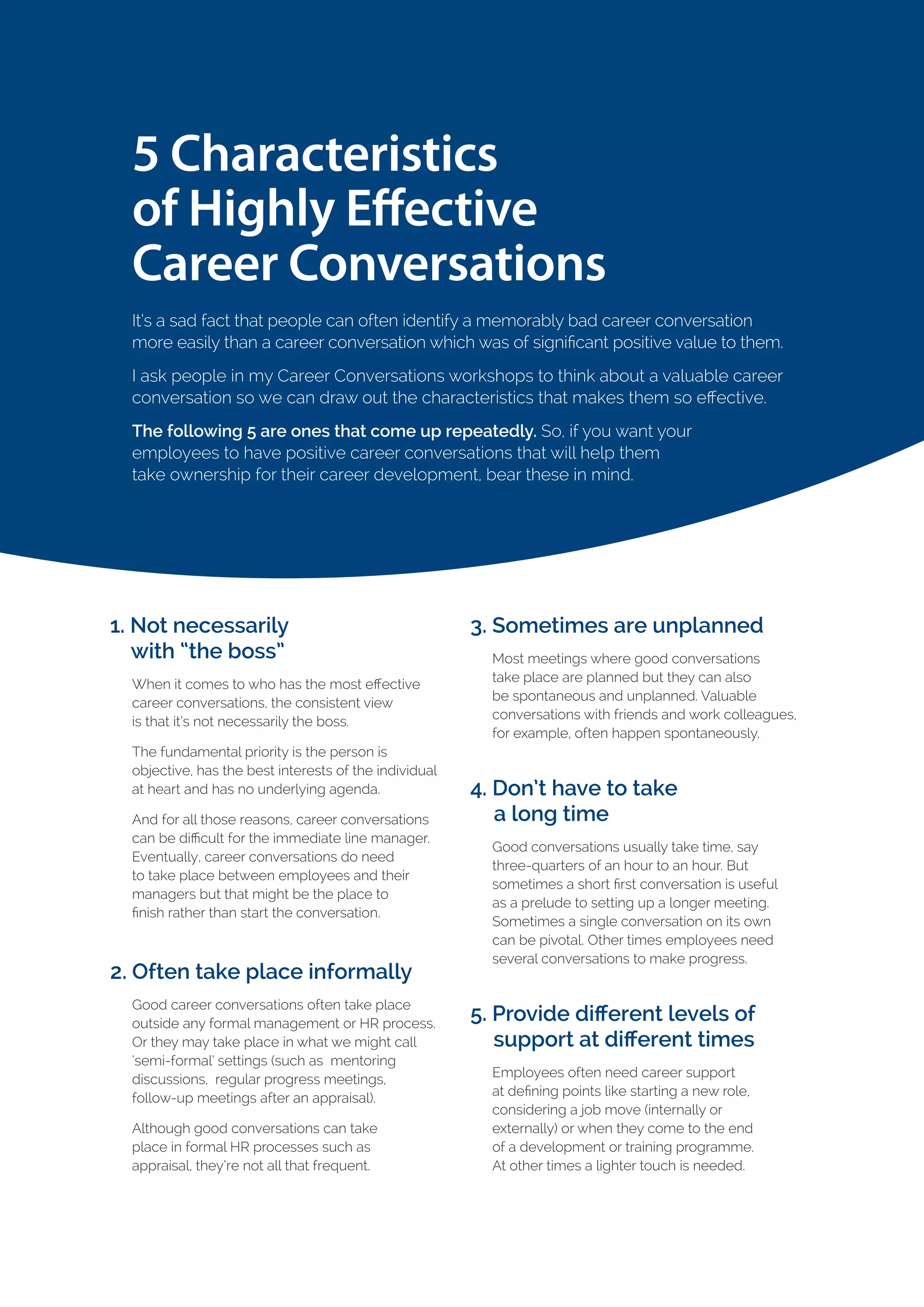 5 Characteristics of Highly Effective Career Conversations | PDF