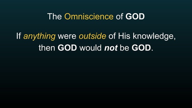 10 Attributes of God Lesson 3 Omniscience | PDF | Christianity ...