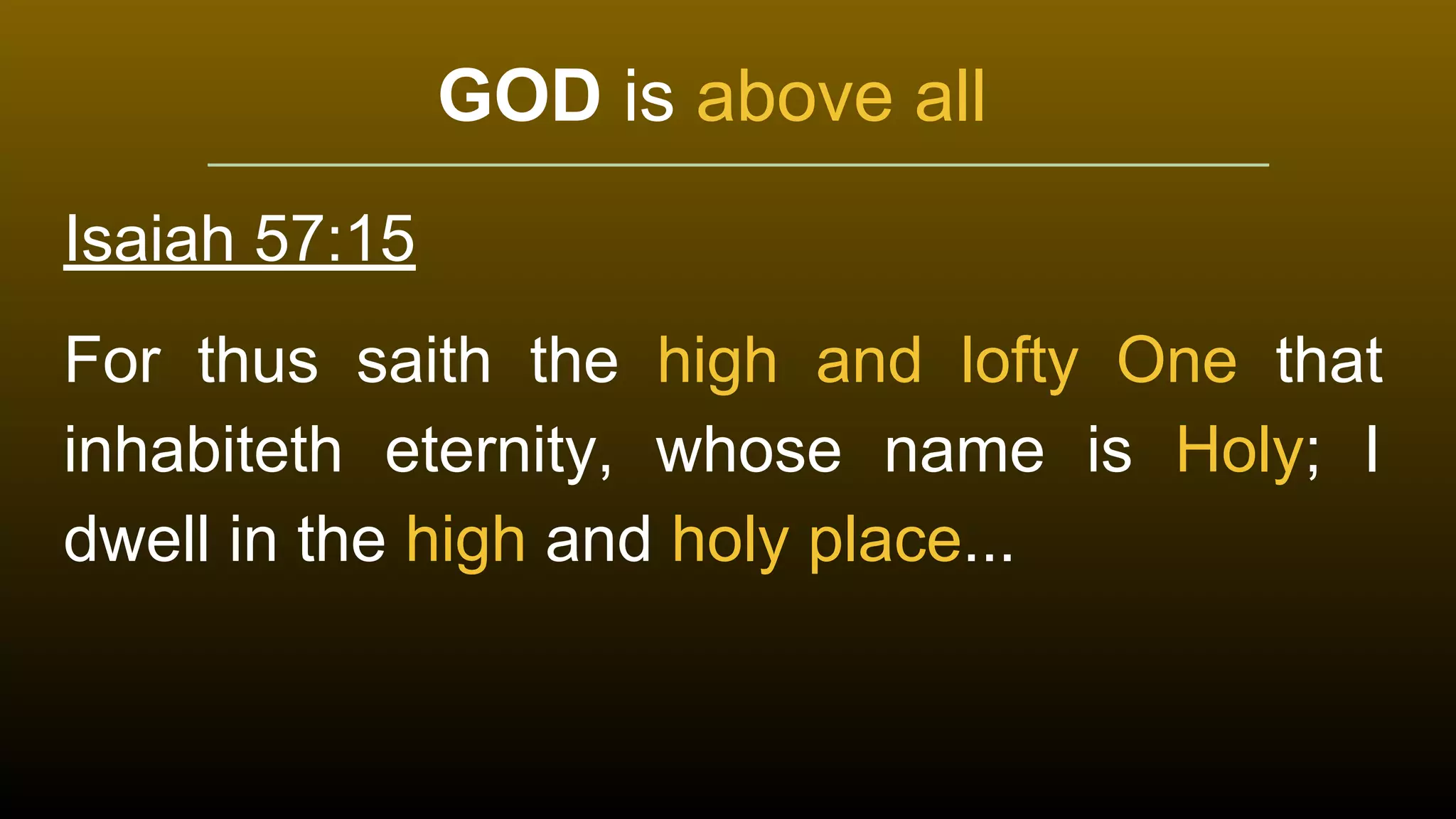 10 Attributes of God Lesson 4 Holiness | PDF