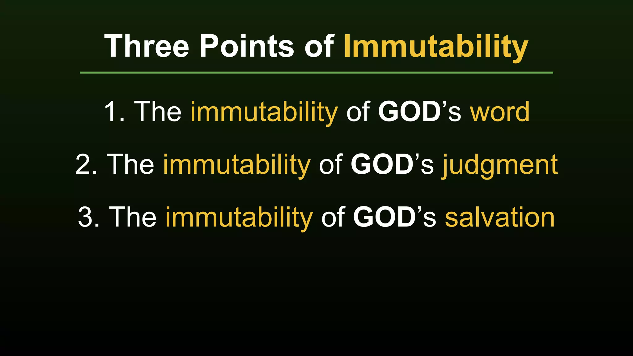 10 Attributes of God Lesson 5 Immutability | PDF | Christianity ...