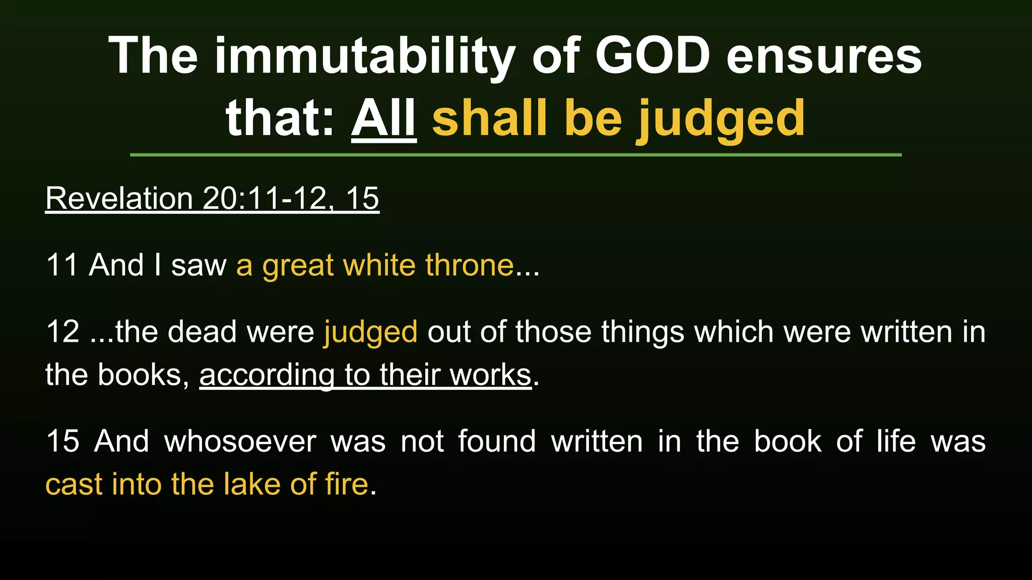 10 Attributes of God Lesson 5 Immutability | PDF | Christianity ...