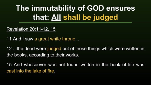 10 Attributes of God Lesson 5 Immutability | PDF | Christianity ...