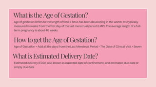 AGE OF GESTATION, GTPAL AND EDD , AOG PPT | PDF