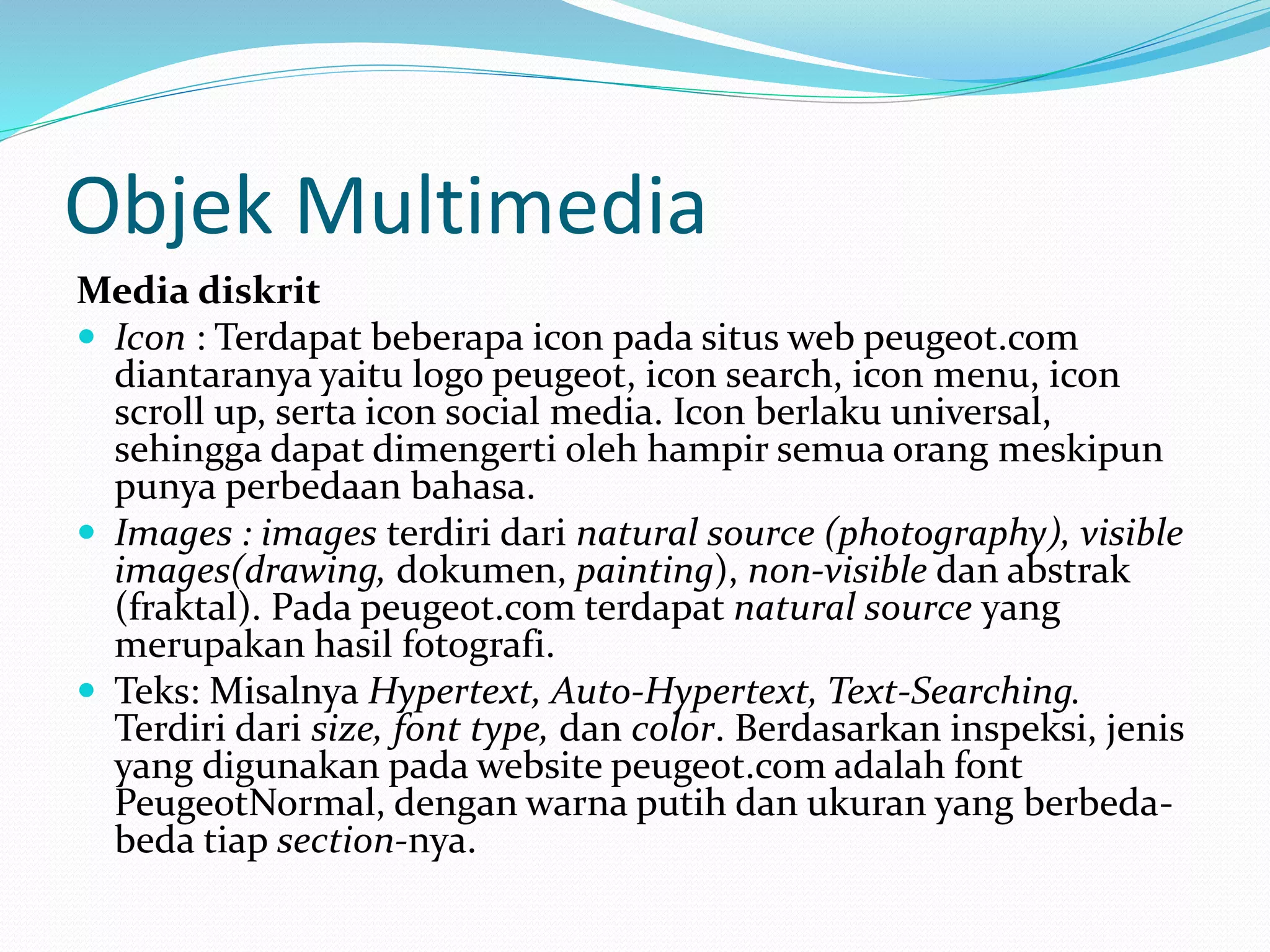 Analisa Pemrograman Multimedia. Studi kasus : peugeot.com