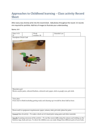 Duck Activity Sheet in Childcare | PDF