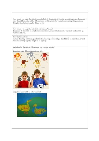 Duck Activity Sheet in Childcare | PDF