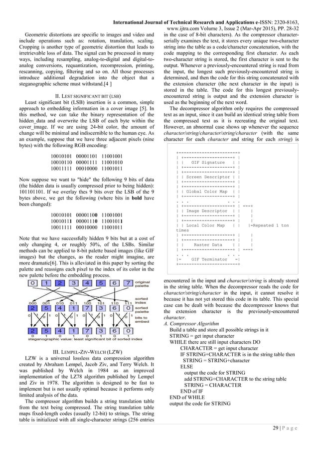 EFFICIENT DATA HIDING SYSTEM USING LZW CRYPTOGRAPHY AND GIF IMAGE STEGANOGRAPHY | PDF