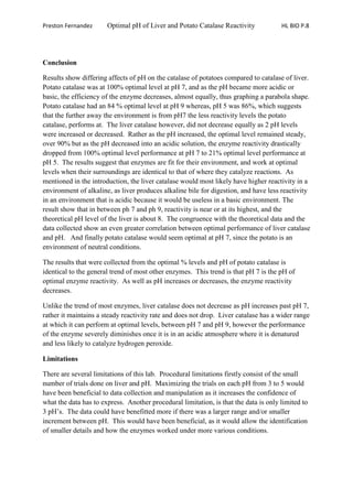 Ao k human and natural sciences - enzyme lab | DOCX