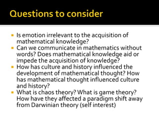 Aok – areas of knowing mathematics | PPT