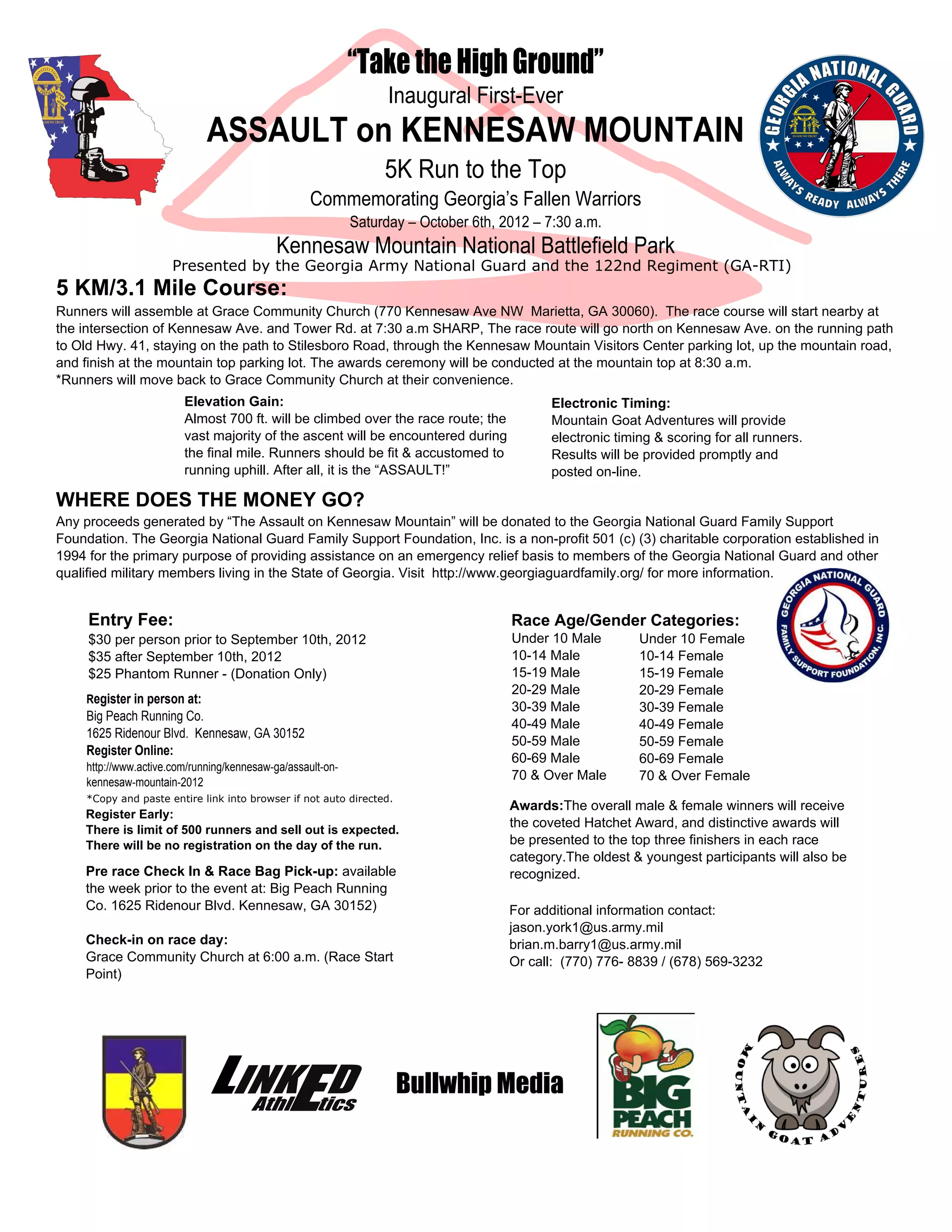 Assault on Kennesaw Mountain 5K Run to Commemorate Georgia's Fallen ...