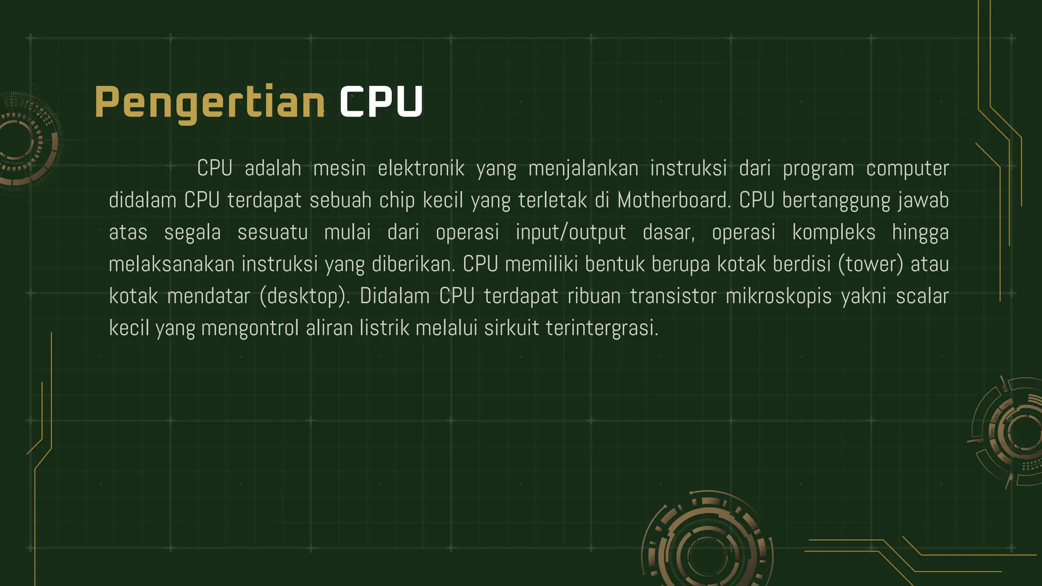 mengenal Hardware dan komponen - komponen CPU | PPT