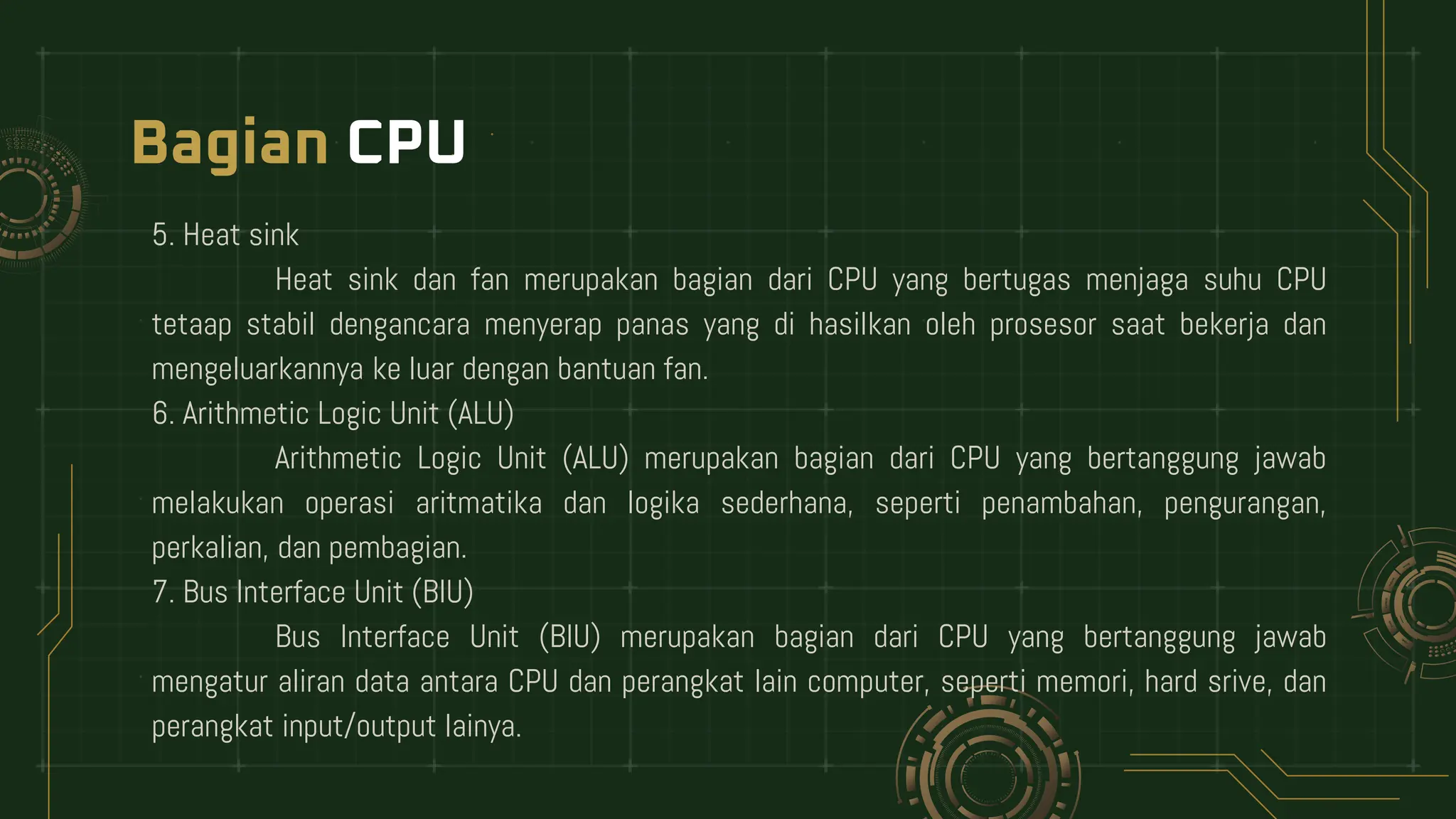 mengenal Hardware dan komponen - komponen CPU | PPT