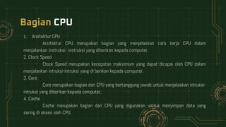 mengenal Hardware dan komponen - komponen CPU | PPT