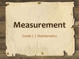 Assessment tool for Measurement | PPTX