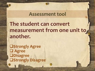 Assessment tool for Measurement | PPTX