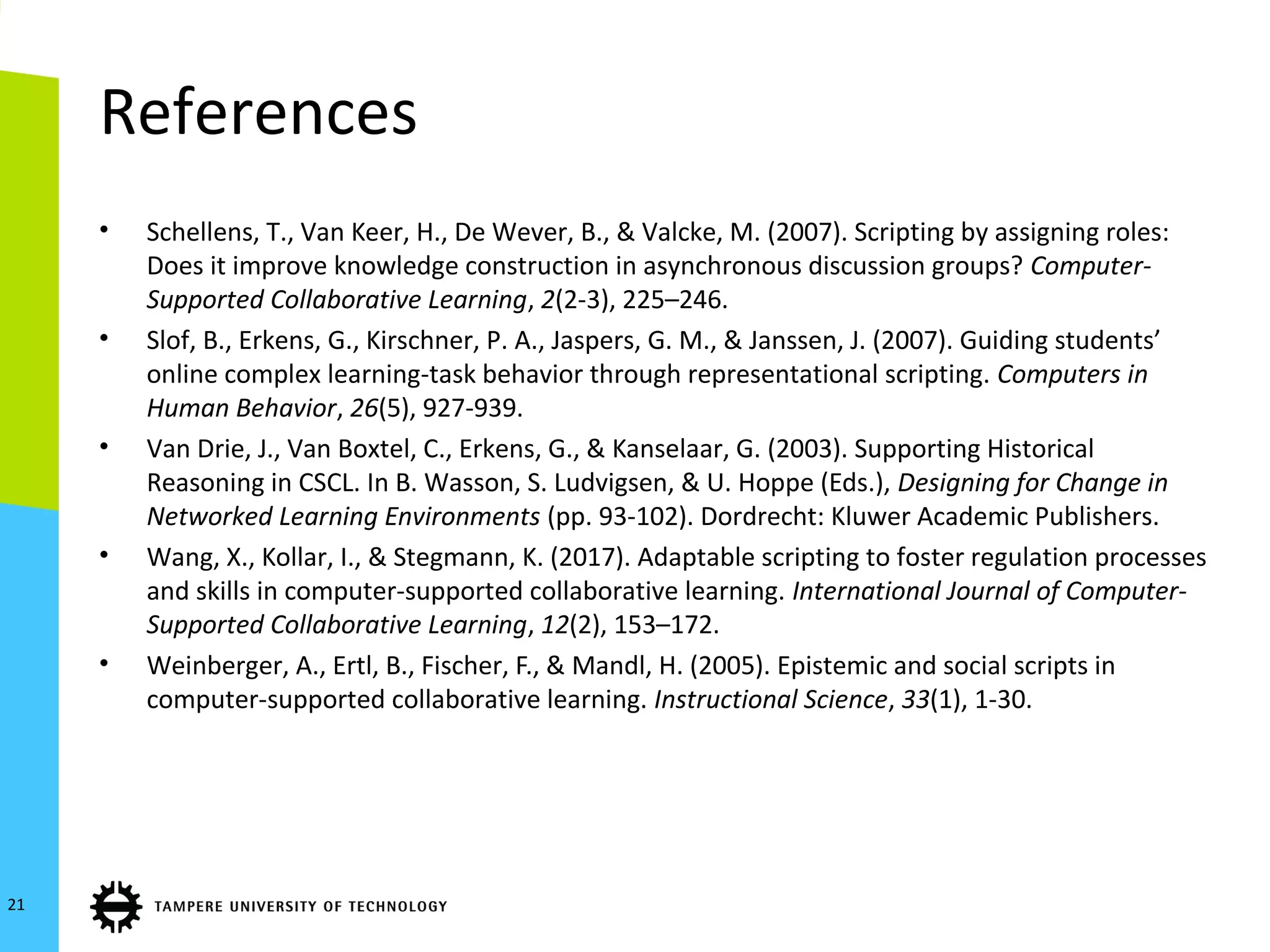 Pedagogical scripting in CSCL | PPT