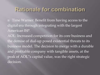 Aol time warner merger | PPTX
