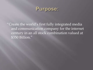 Aol time warner merger | PPTX | Internet | Computing