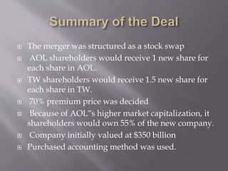 Aol time warner merger | PPTX