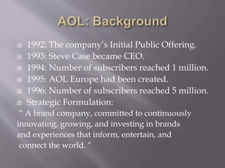 Aol time warner merger | PPTX