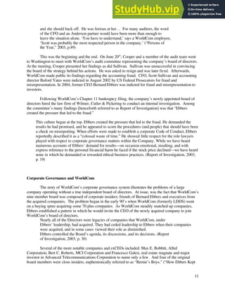 AOL Time Warner WorldCom Inc. Corporate Governance And Diffusion Of ...