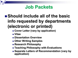 The Academic Job Search: Some Insights into the Process | PPT