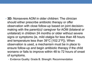 Aom guidelines in pediatrics | PPTX