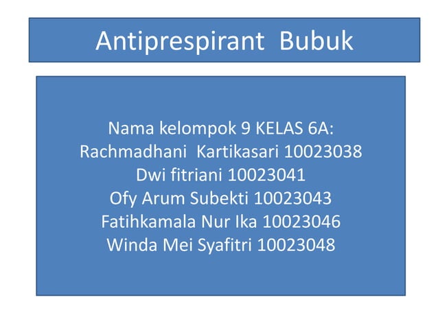 Aomk antiperspiran bubuk | PPT