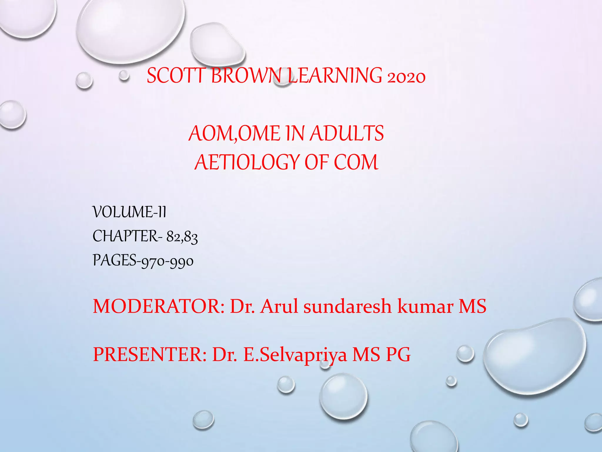 Aom,ome,com copy | PPTX | Ear, Nose and Throat Conditions | Diseases ...